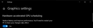 How to enable Windows 10 hardware accelerated GPU scheduling