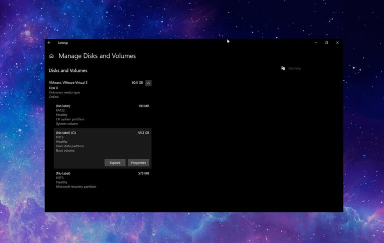 Windows 10's new modern Disk Partition Management Tool leaks
