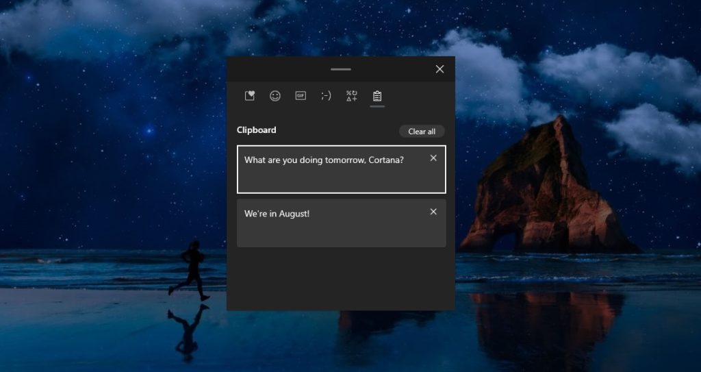 Windows 10's copy and paste to get better with emoji, texts history