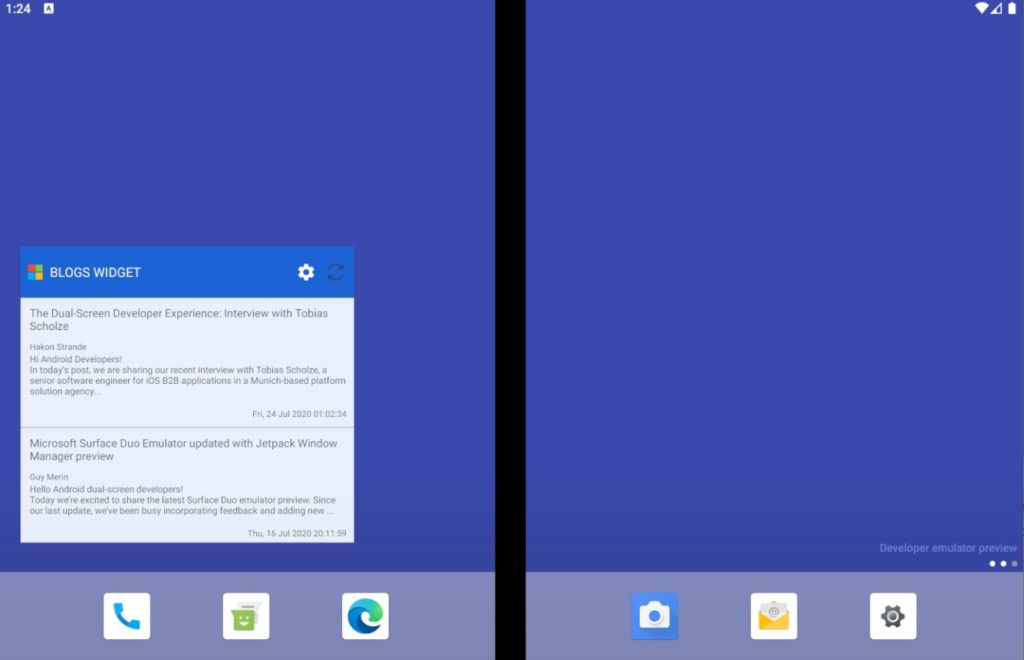 No Live Tiles, but Surface Duo will support Android's widgets