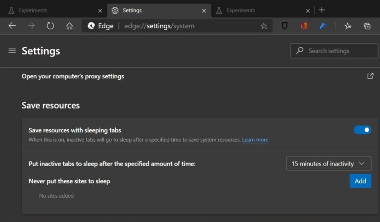 Microsoft Edge will save memory on Windows by auto-discarding sleeping tabs