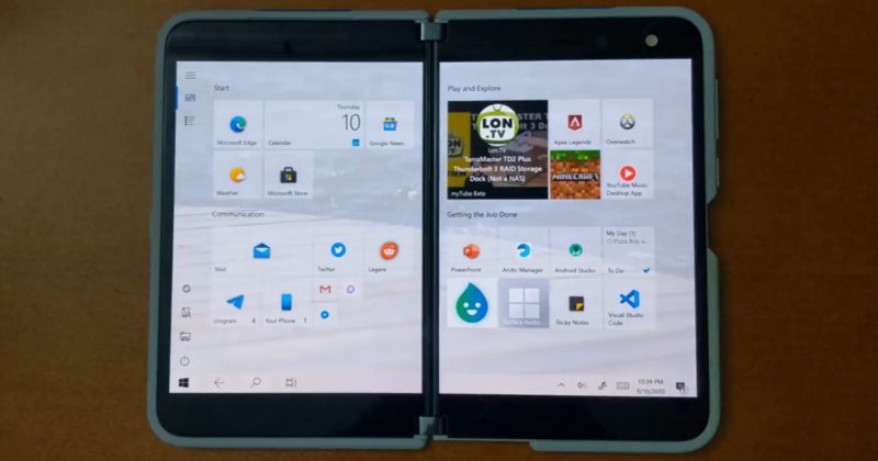 Here's what Windows 10 would look like on a Surface Duo phone