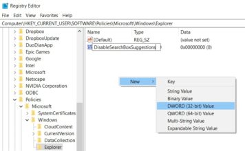 How to disable Bing search in the Windows 10 Start menu