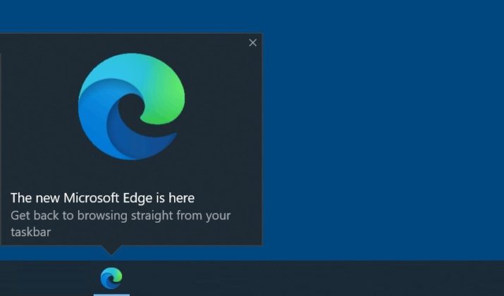Microsoft now has recommendation for Edge browser in the taskbar