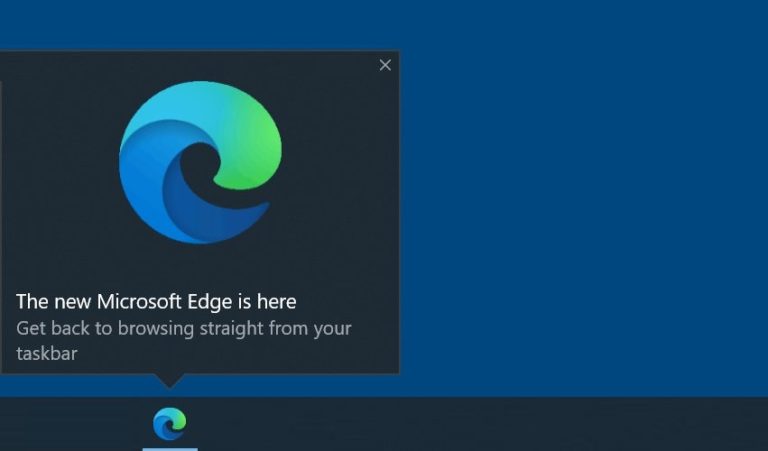 Microsoft now has recommendation for Edge browser in the taskbar