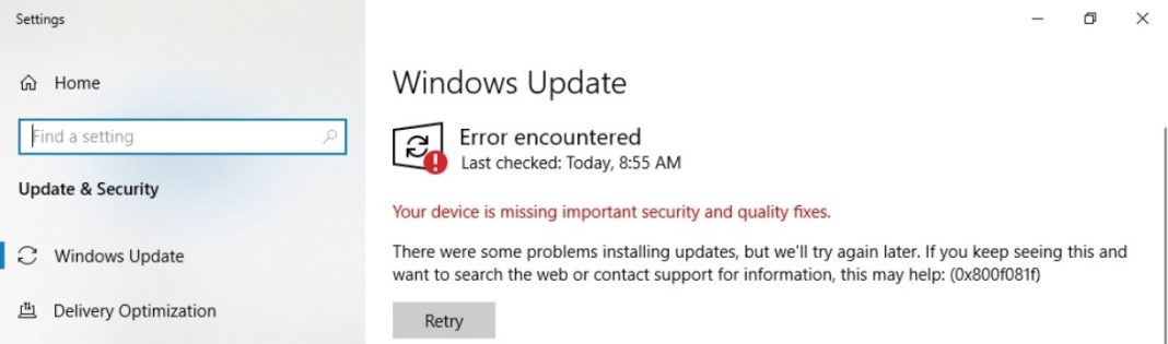 Windows 10 KB4579311 fails to install and causes other issues
