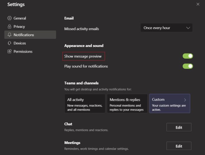 Microsoft Teams now lets you turn off annoying message previews