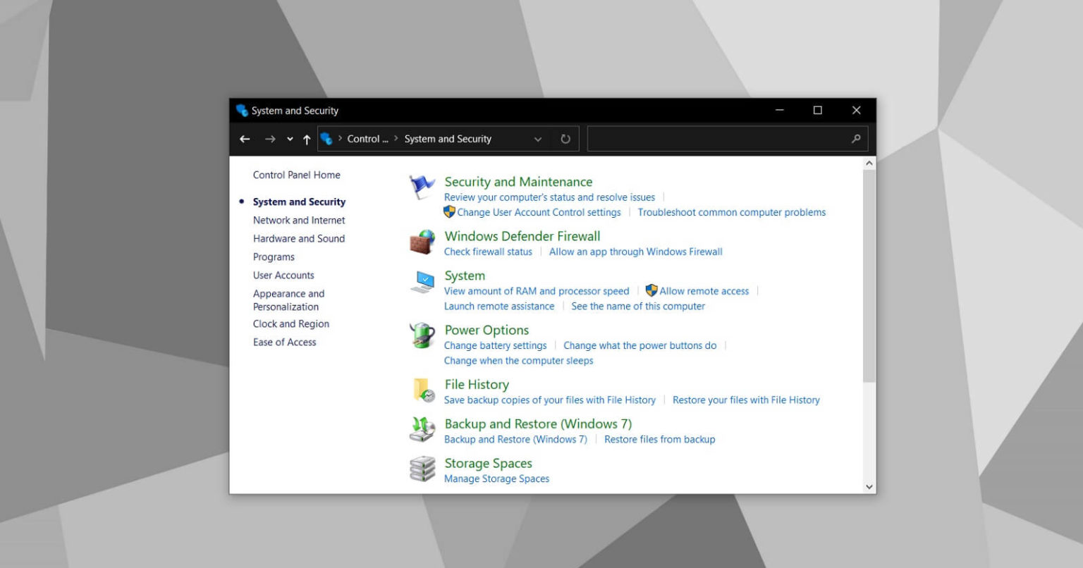 Windows 10 hides one Control Panel feature, but you can still access it