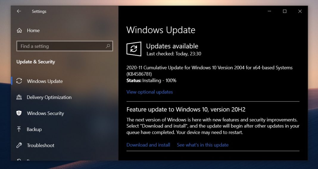 Direct Download links for Windows 10 KB4586781 (Build 19042.630)