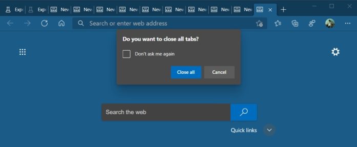 Microsoft Edge will stop you from accidentally closing your tabs
