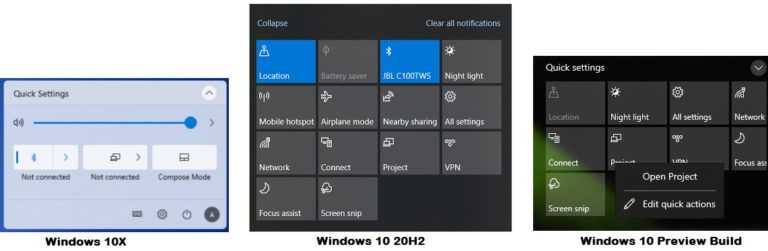 Our first look at Windows 10's new Action Center design upgrade