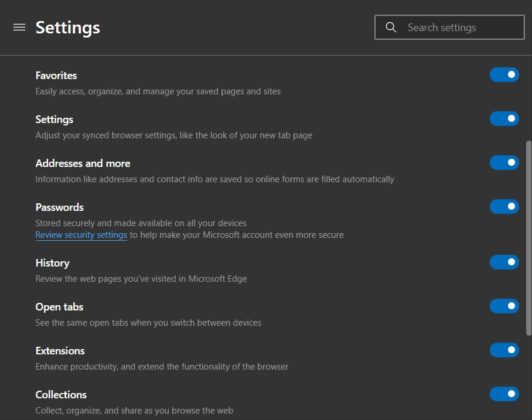 Microsoft Edge update is rolling out with history and open tabs sync