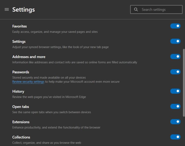 Microsoft Edge update is rolling out with history and open tabs sync
