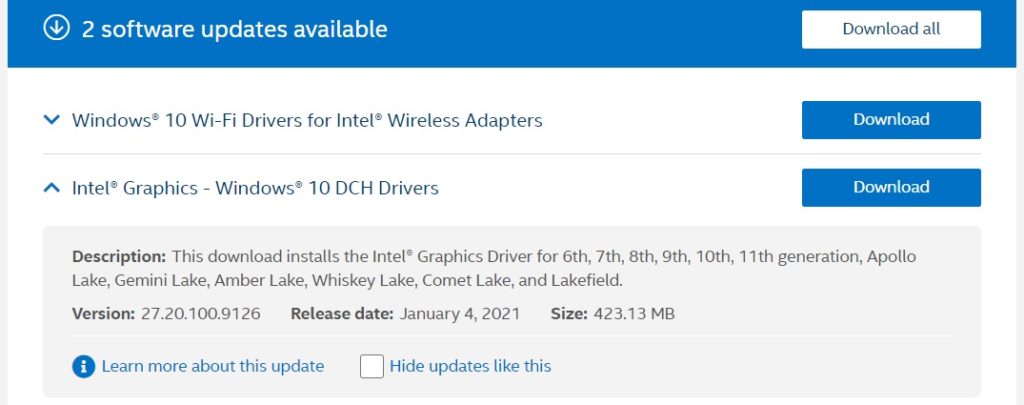 What's new in Intel's January 2021 GPU driver update for Windows 10