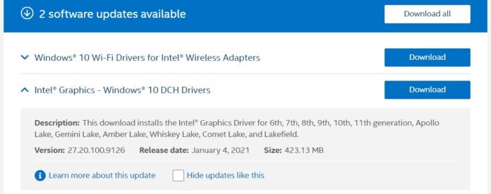 What's new in Intel's January 2021 GPU driver update for Windows 10