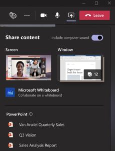 Our first look at Microsoft Teams new in-meeting share experience