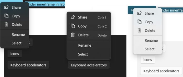 Microsoft shows off new Windows 10 UI for flyout and context menu