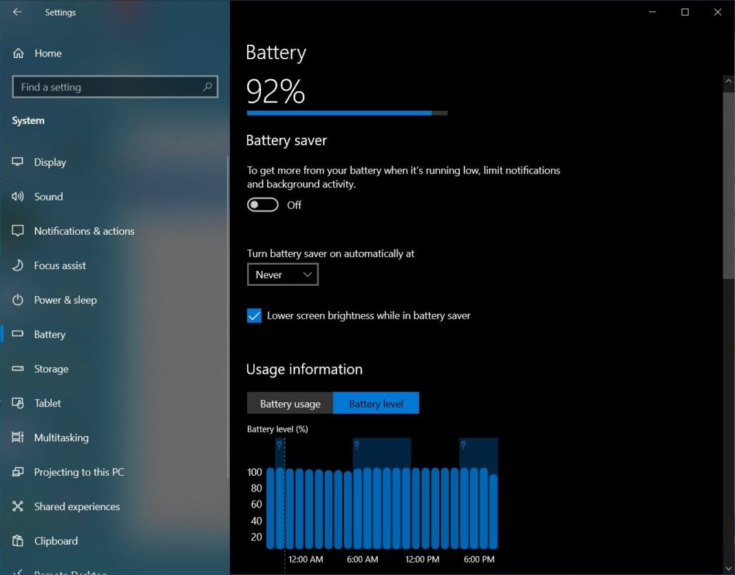 Closer look at Windows 10's new battery settings, arriving later this year