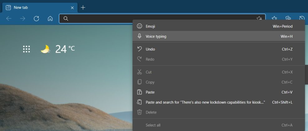 Microsoft Edge browser is getting voice typing integration and more