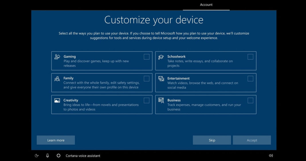 Windows 10 is getting 'Device Usage' personalization settings