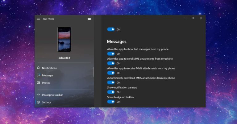 Windows 10 Your Phone app now lets you control your phone settings