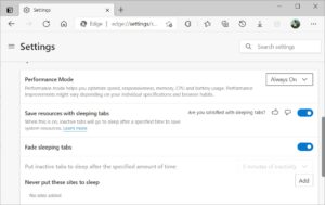 Microsoft Edge is getting a performance mode on Windows 10