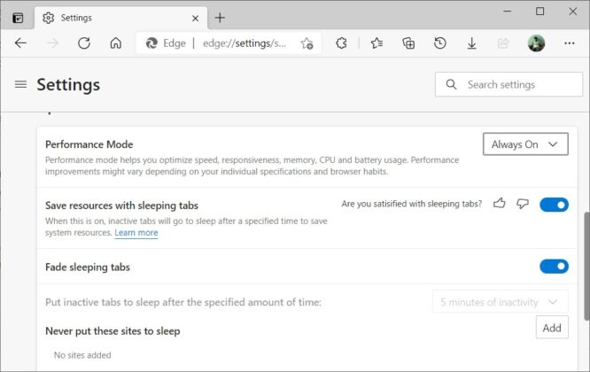 Microsoft Edge is getting a performance mode on Windows 10