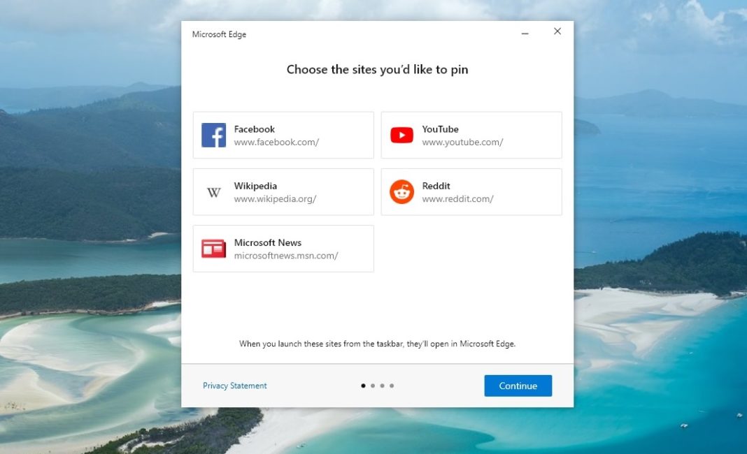 Windows 10 taskbar is now pushing Microsoft Edge web apps