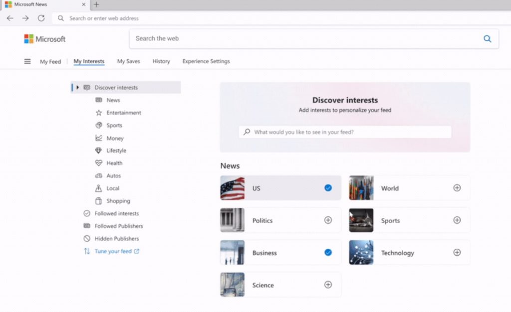 Windows 10's upcoming taskbar newsfeed to get full-page personalization UI