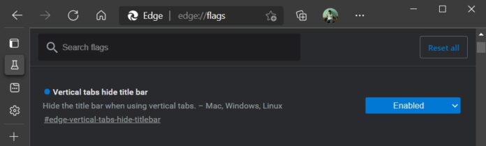 Microsoft Edge now lets you stack tabs vertically without title bar