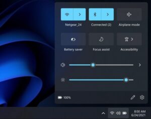 Windows 11 features a shiny new Action Center with media controls