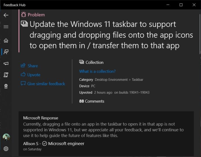 Windows 11 disables drag & drop feature for taskbar, and users are not ...