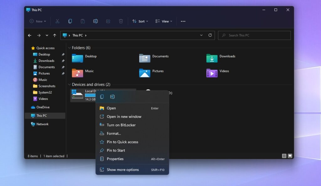 Windows 11 Build 22000.120 (KB5005188) comes with compact menu