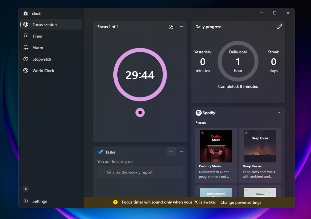 Hands on with Windows 11's new productivity feature Focus Sessions
