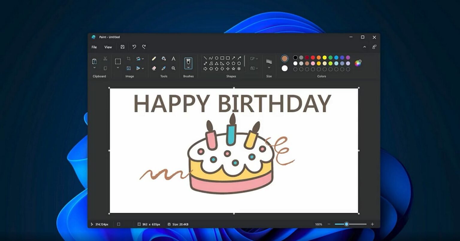 Microsoft shows off MS Paint with new design and dark mode on Windows 11