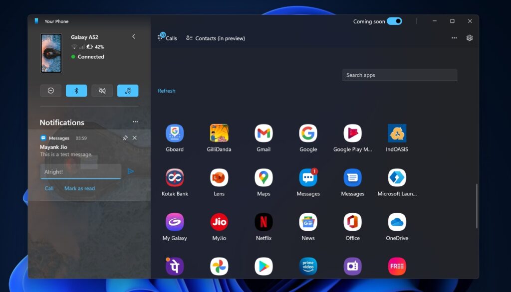 Hands on with Windows 11's redesigned Your Phone app