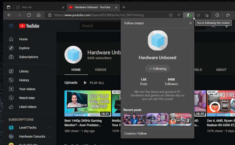 Microsoft Edge to get YouTube integration and Discover tab on Windows