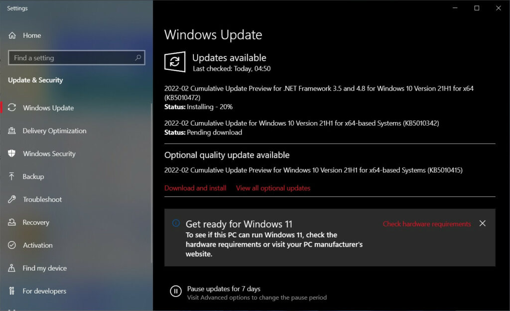 Windows 10 KB5010415 update brings several improvements