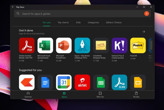 Windows 11: Hands on with Google Play Store for Android, running via WSA