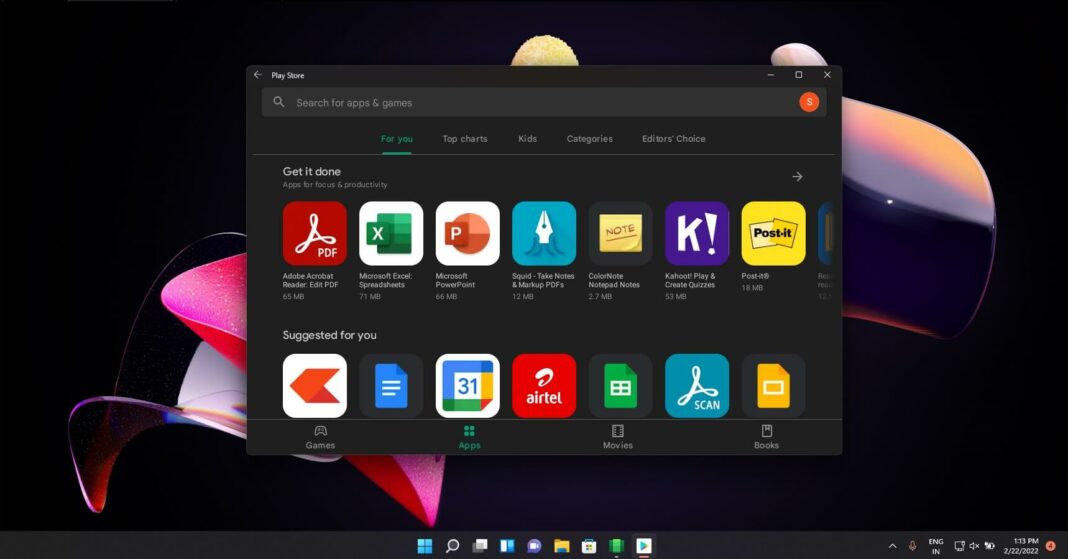 Windows 11: Hands on with Google Play Store for Android, running via WSA