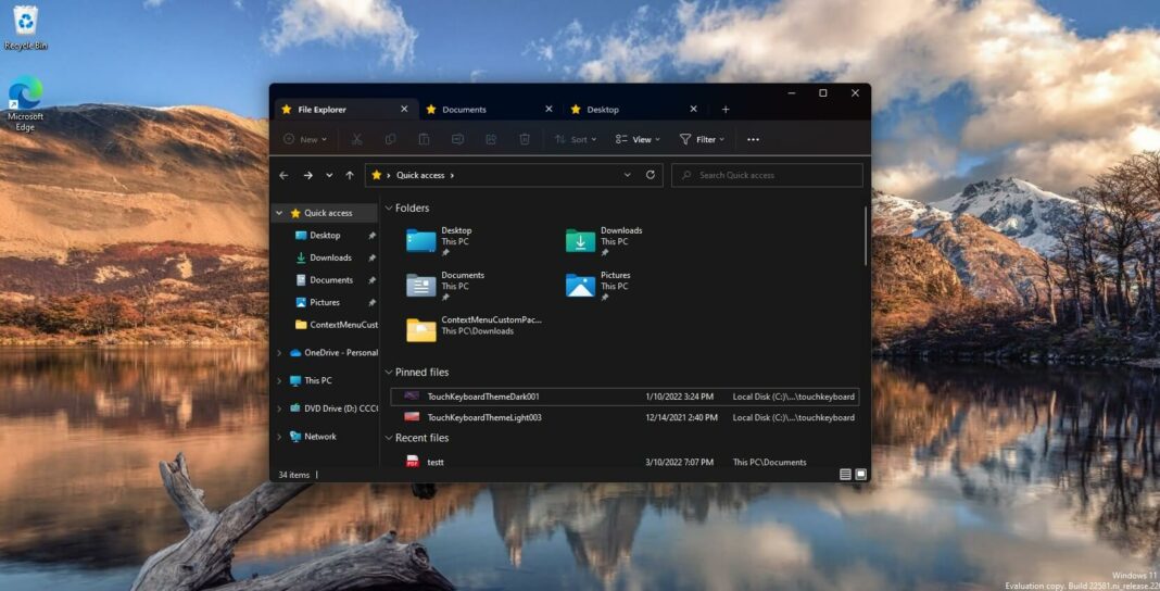 Windows 11: File Explorer tabs interface updated with a new reorder feature