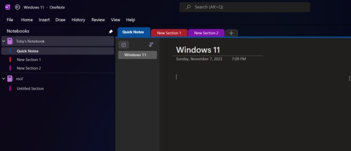Microsoft begins testing Windows 11's new design for OneNote