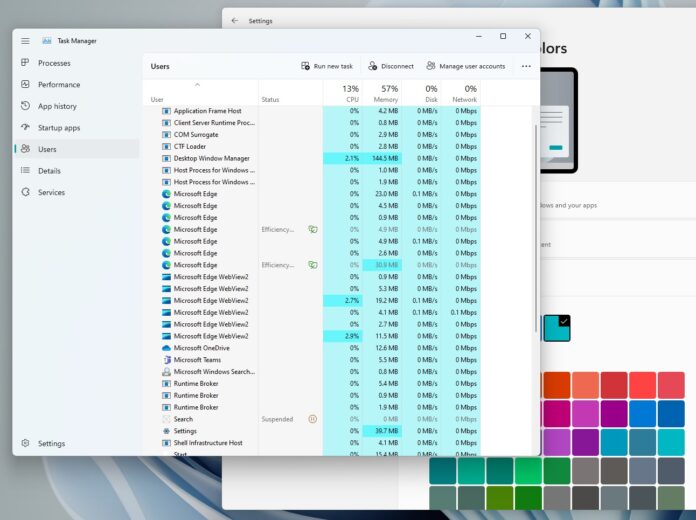 Closer look at Windows 11's upcoming Task Manager with colours, dark mode