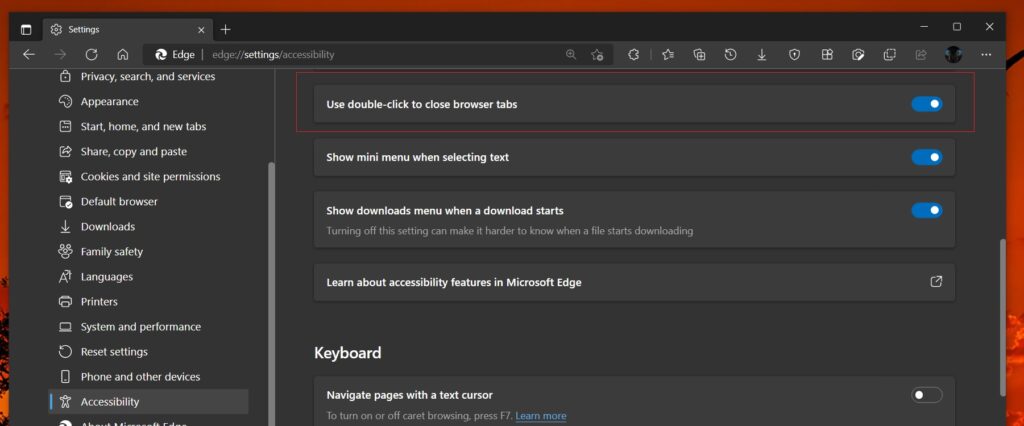 You can soon close tabs in Microsoft Edge with double click