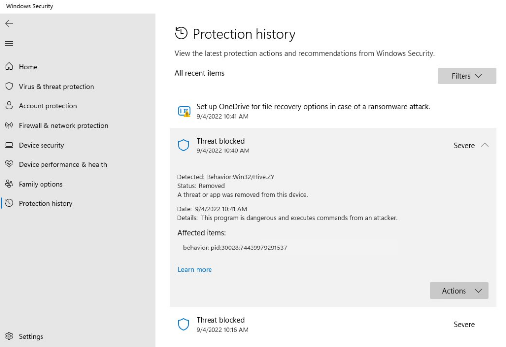 Microsoft releases fix for Behavior:Win32/Hive.ZY error in Windows Defender