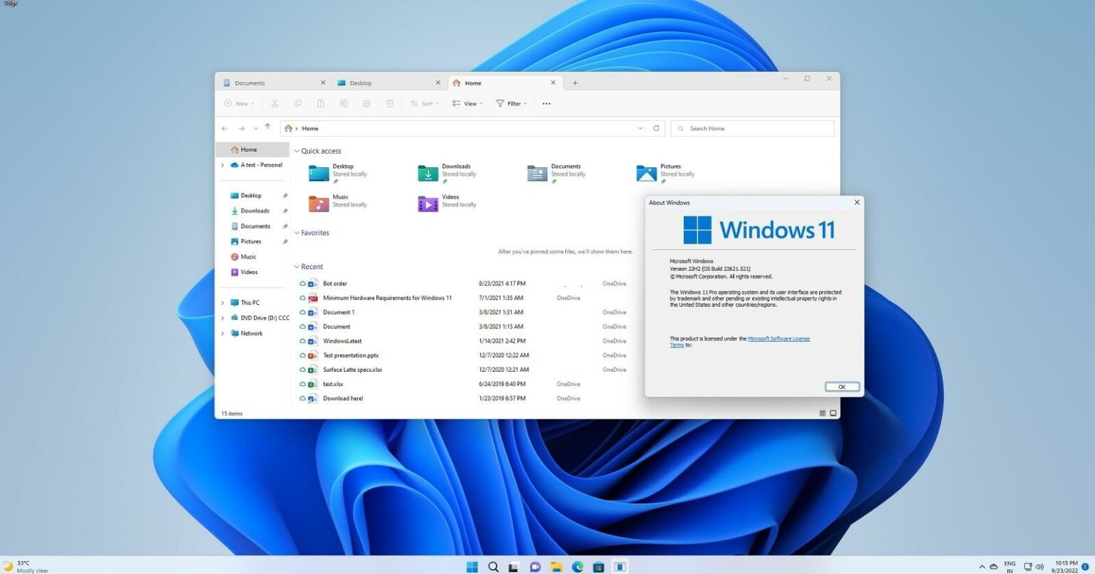 How to enable tabs in File Explorer on Windows 11 22H2 Build 22621