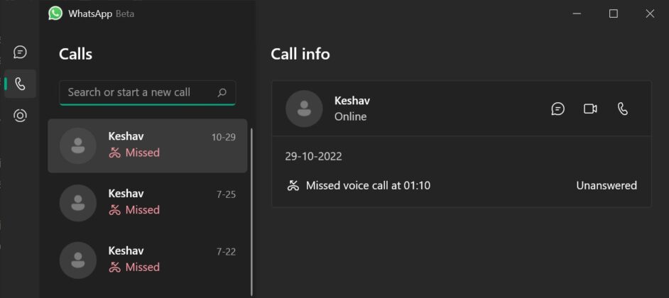WhatsApp for Windows 11 is getting a dedicated "Calls" tab