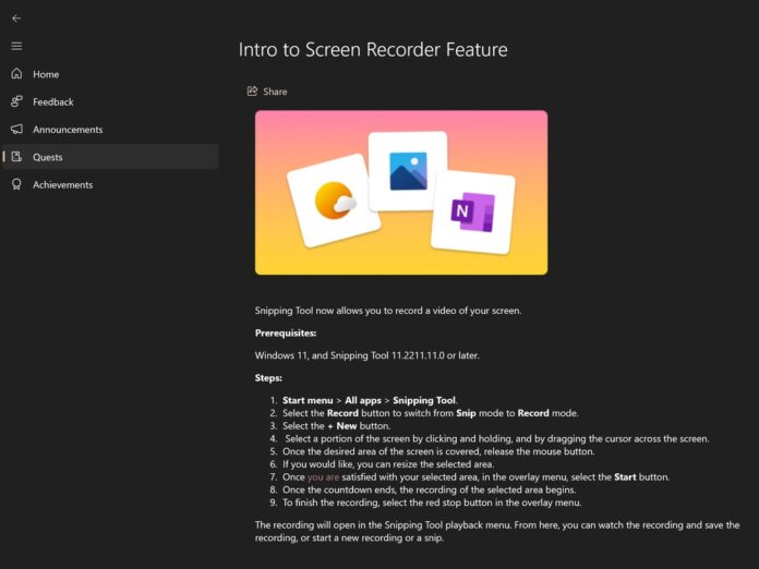 Windows 11's built-in Screen recorder feature is almost here