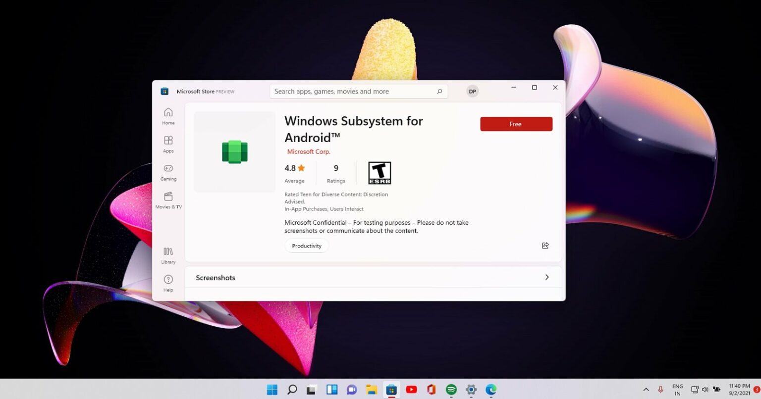 "Don't kill Android (WSA) in Windows 11" is now a top feedback, but ...
