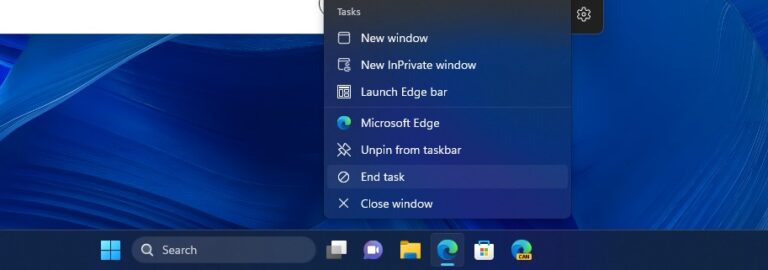 Windows 11 taskbar will soon let you quickly kill an entire task or process